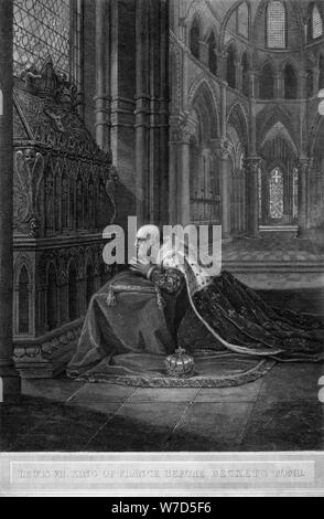Louis VII, King of France, before the Tomb of Thomas Becket, archbishop ...