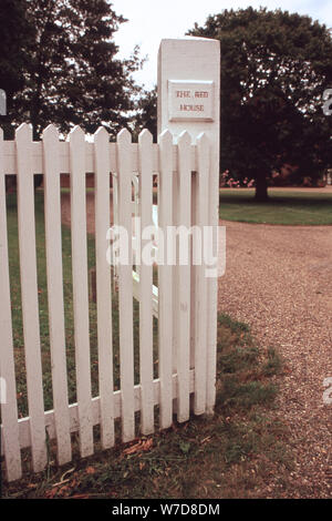 The Red House name plate, Aldeburgh, Suffolk, home of Benjamin Britten ...