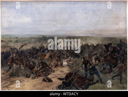 Battle of Crecy, 26th August 1346. Map of battle plan. Published 1899 ...