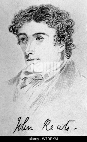 Portrait of the poet John Keats by artist William Hilton, showcasing a ...