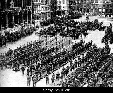 WWI - Germany occupation of Brussels, Belgium 1914, 21 August. German ...