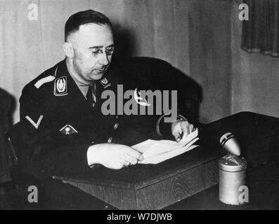 HEINRICH HIMMLER (1900-1945) Nazi Party leader of the SS at front ...