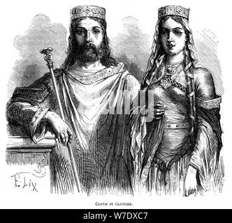Clovis I, King of the Franks and Queen Clotilda Stock Photo - Alamy