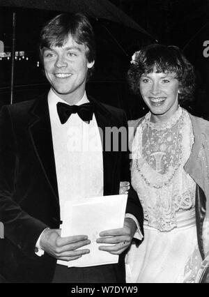 Mark Hamill and wife Marilou York attending the premiere of Guardians ...