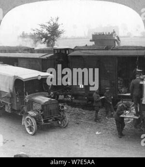WW1 - British soldiers firing from a captured German trench Stock Photo ...