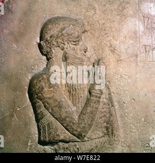 Tablet showing King Hammurapi at worship, First Dynasty of Babylon ...