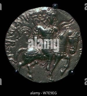 Gold coin of King Samudra Gupta, 4th century. Artist: Unknown Stock ...