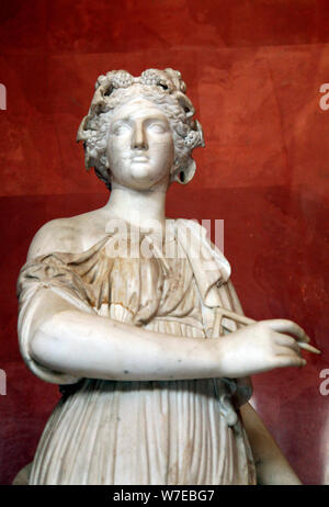 Statue of Clio, Greek muse of history and lyre playing, with lyre ...