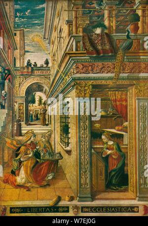 The Annunciation, with Saint Emidius . This painting by Carlo Crivelli ...