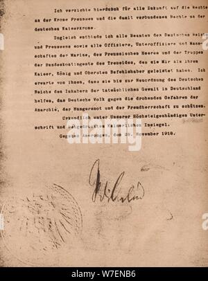 German Kaiser Wilhelm II with signature Stock Photo - Alamy