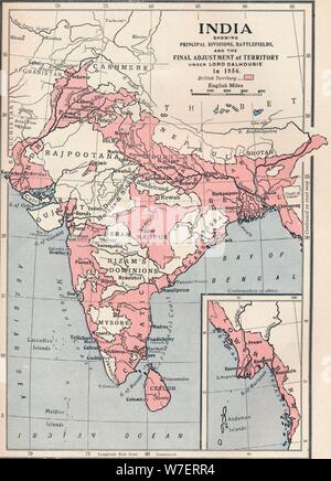 Map of India in 1856 (1906). Artist: Unknown Stock Photo - Alamy