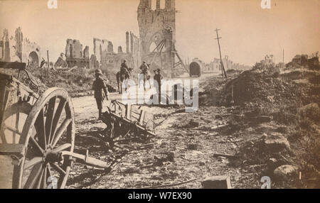 WWI - Ypres, Belgium - Before and After - Cloth Hall Stock Photo ...