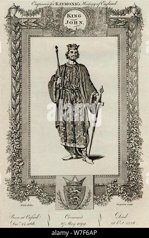 Portrait of King John (1166 – 1216) from his tomb in Worcester ...