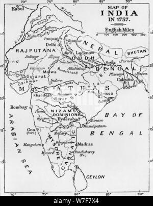 'Map of India in 1757', (c1912). Artist: Unknown Stock Photo - Alamy
