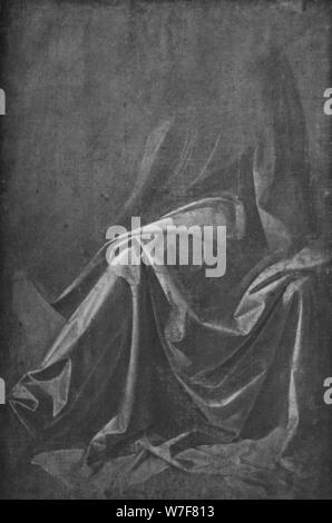 Drapery Study for a Seated Figure, Leonardo da Vinci, 1500 Stock Photo ...
