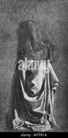 drapery study for a standing figure by Leonardo da Vinci 1475-1478 ...