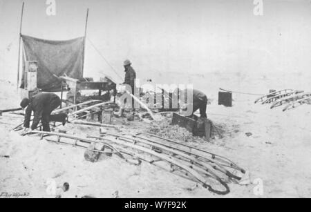 transport / transportation, sledges, sledge transport on the polar ...