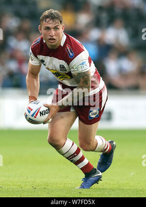 Sam Powell (9) of Wigan Warriors in action during the game Stock Photo ...