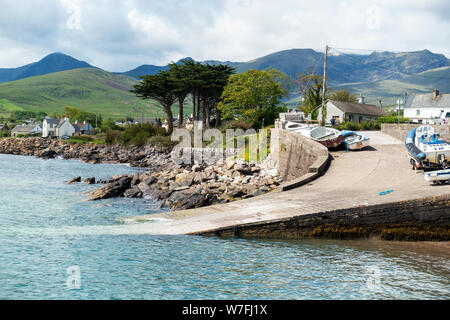 Brandon harbour on Brandon Bay on the Dingle Peninsula, County Kerry ...