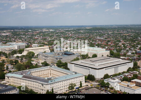 Aerial view of Capitol Hill featuring the Library of Congress Thomas ...
