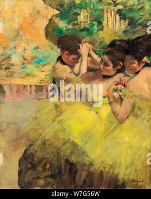 Yellow Dancers, In the Wings, Edgar Degas, 1874-1876, Art Institute of Chicago, Chicago ...