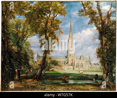 Salisbury Cathedral from the Bishop's Grounds by John Constable circa ...