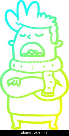 line drawing of a obnoxious man in winter clothes Stock Vector Image ...