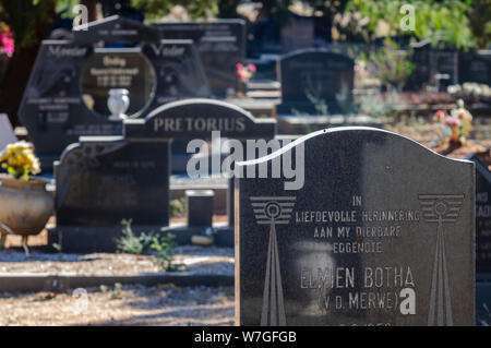Headstones in a German graveyard, Otjiwarongo, Namibia Stock Photo - Alamy