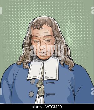 Blaise Pascal line art portrait, vector Stock Vector Image & Art - Alamy