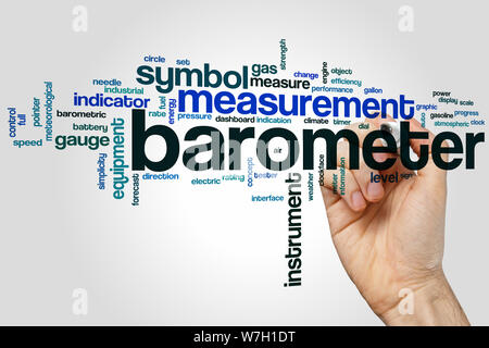 Barometer word cloud concept with instrument equipment related tags ...