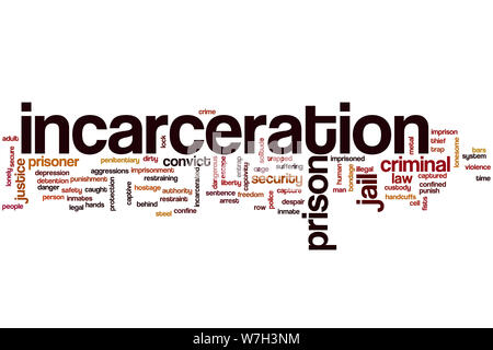 Incarceration word cloud Stock Photo - Alamy