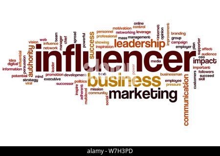 Social media influencer word cloud and hand with marker concept on ...