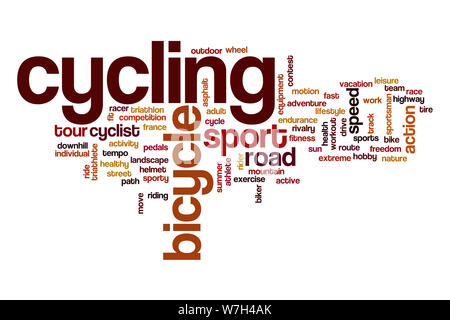 Cycling word cloud Stock Photo - Alamy