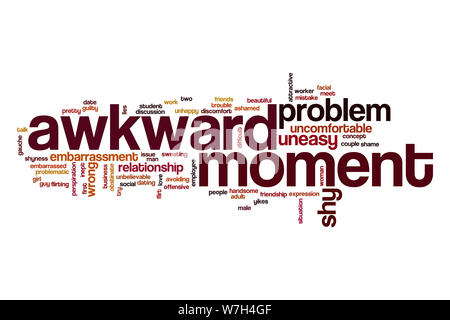 Awkward moment word cloud Stock Photo - Alamy