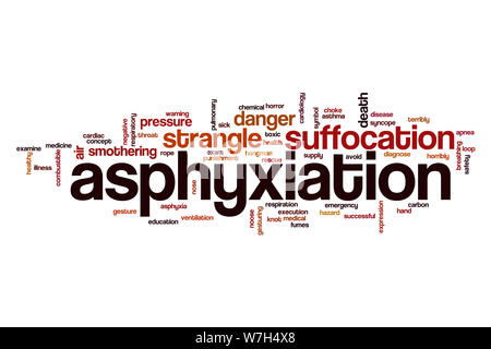 Asphyxiation word cloud Stock Photo - Alamy