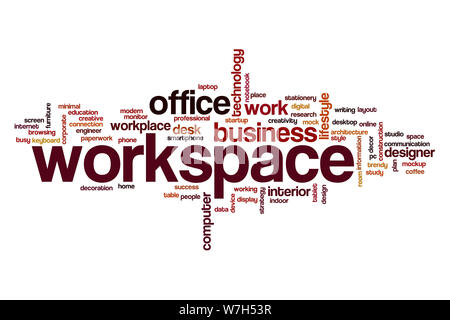 Workspace word cloud Stock Photo - Alamy