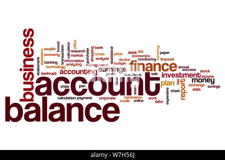 Account balance word cloud concept Stock Photo - Alamy