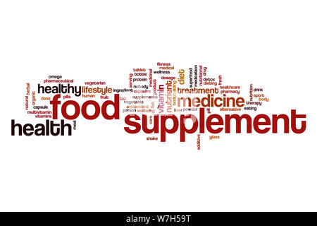 Food supplement word cloud concept Stock Photo - Alamy