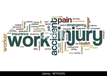 Work Injury word cloud hand writing concept on white background Stock ...