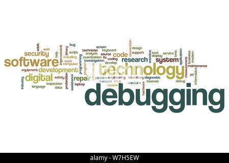 Debugging word cloud concept Stock Photo - Alamy