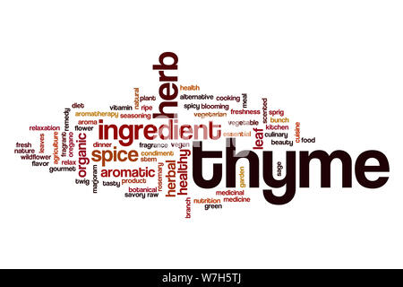 Thyme word cloud concept Stock Photo - Alamy
