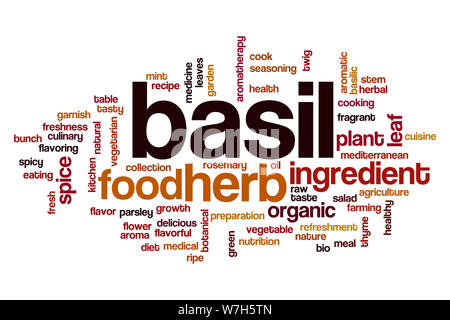 Basil word cloud concept Stock Photo - Alamy