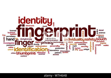 Fingerprint word cloud concept Stock Photo - Alamy