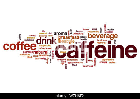 Caffeine addiction word cloud concept Stock Photo - Alamy