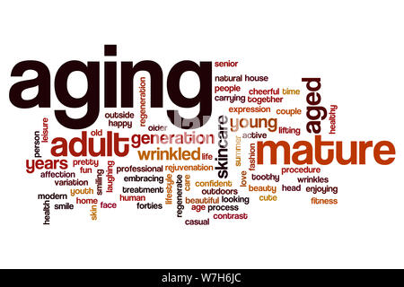 Aging word cloud concept Stock Photo - Alamy