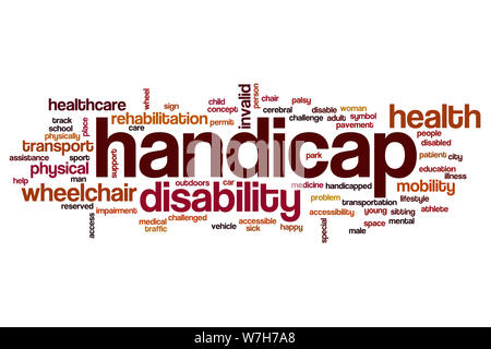 Handicap word cloud concept Stock Photo - Alamy