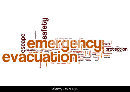 Emergency evacuation word cloud concept Stock Photo - Alamy