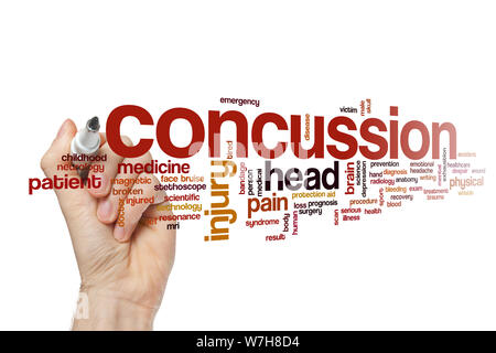 Concussion word cloud Stock Photo - Alamy