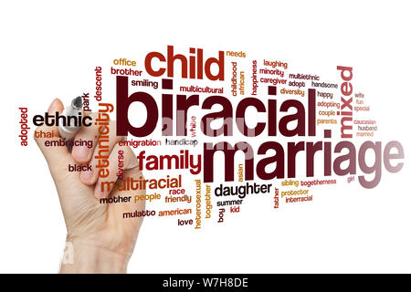 Biracial marriage word cloud concept Stock Photo - Alamy