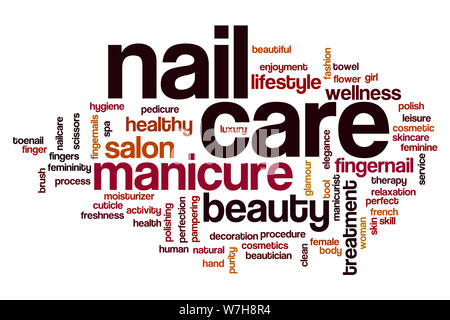 Nail care word cloud concept Stock Photo - Alamy